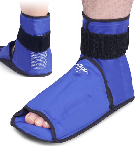Large Foot Ice Pack Wrap for Swelling & Plantar Fasciitis, Reusable ...