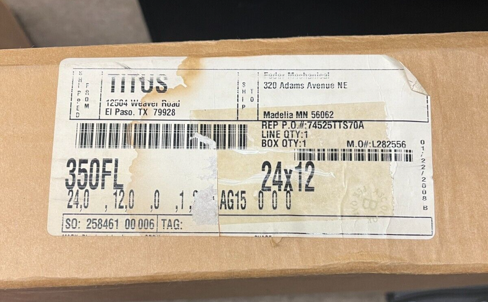 TITUS 350FL White 24X12 Aluminum Aeroblade Double Deflection Supply ...