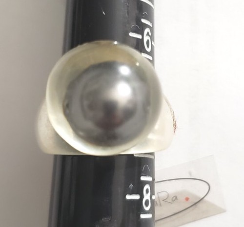 Pearl resin ring, statement ring, black, size 5.5, high quality | eBay