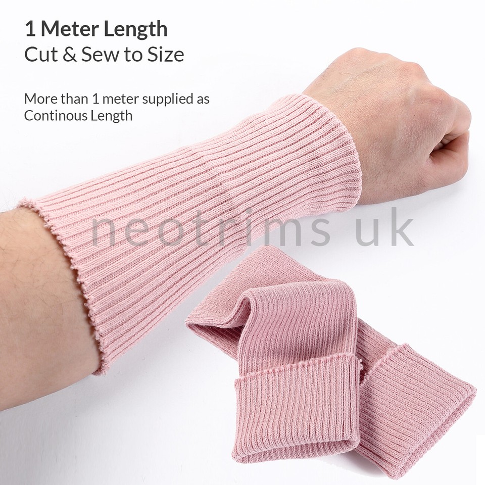 Knit Rib Cuff Stretch Ribbed Fabric Cuffing Trim Revamp Clothing Jacket ...