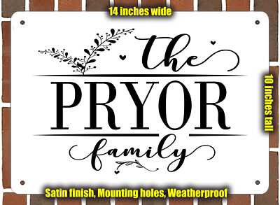 Pryor Family Decorative Metal Door or Wall Plaque (Style 2) | eBay