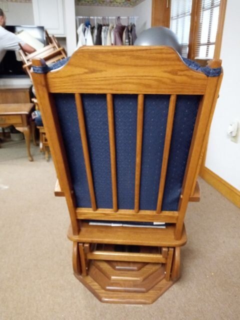 HARDWOOD "HEIRLOOM QUALITY" UPHOLSTERED NEWPORT SWIVAL-GLIDER ROCKER ...
