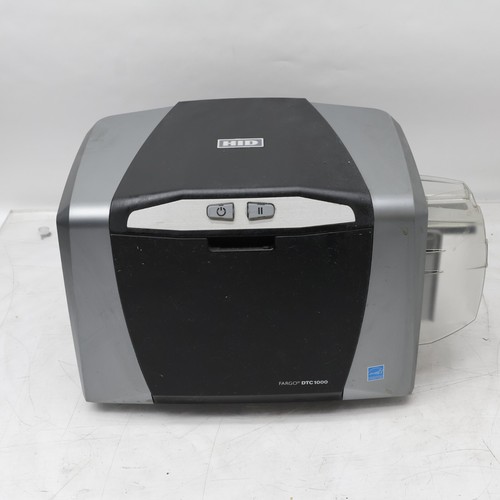 HID FARGO DTC1000 THERMAL TRANSFER COLOR ID CARD PRINTER NO AC ADAPTER ...