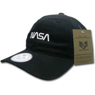 NASA Worm Insignia Polo Style Low Crown Space Cotton Baseball Cap Dad ...