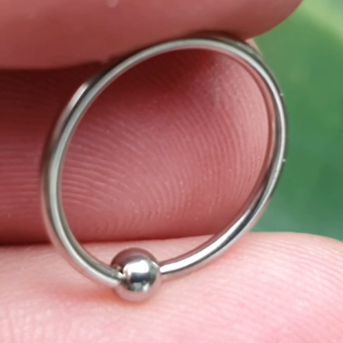 Body Ring Hoop Ball 3mm Ball CBR 12mm 16g (1.2mm) Titanium Ring ...