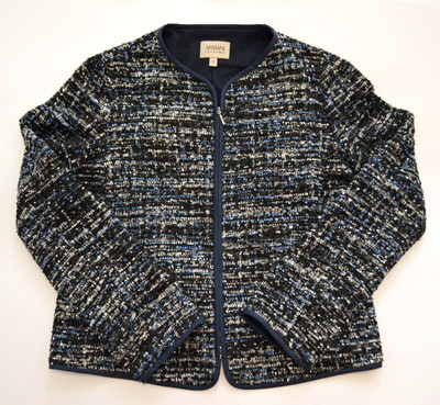 ARMANI COLLEZIONI Sequined Boucle Jacket Blazer 44 8 M L Classic Blue | eBay