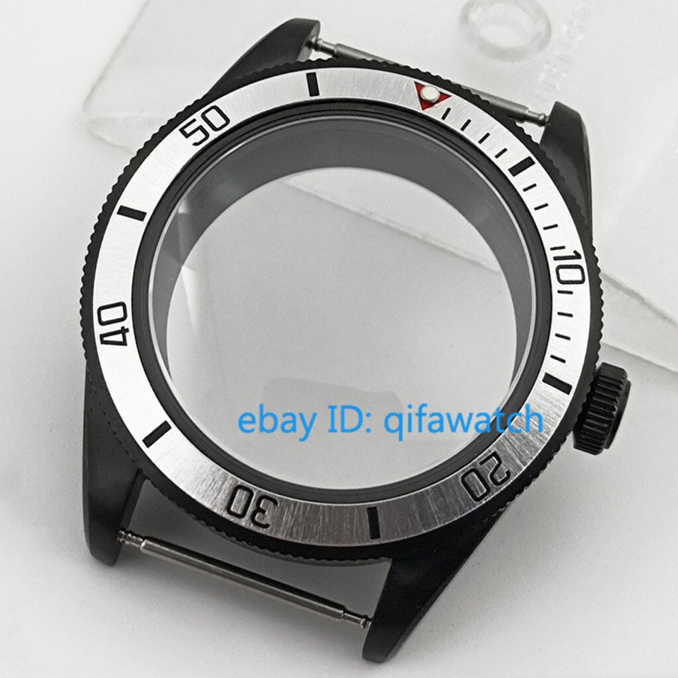 39mm black Watch Case Dome Sapphire Fit NH34 NH35 NH36 ETA 2824 PT5000 ...