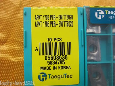 10PCS/box New TaeguTec APKT 1705 PER-EM TT8020 Carbide Insert | eBay