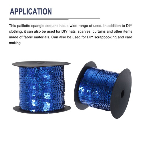 100 Yards x 0.24 Inch Flat Sequin Strip Spangle Sequins Trim Bling Blue ...