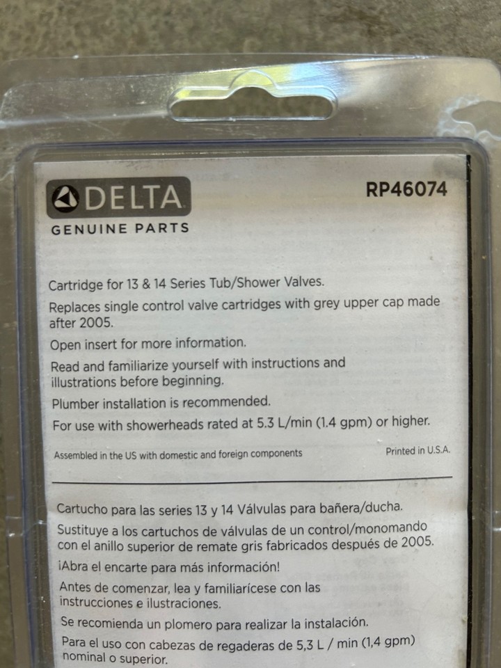 Delta Style RP46074 Shower Cartridge For 13 / 14 Faucets MultiChoice | eBay