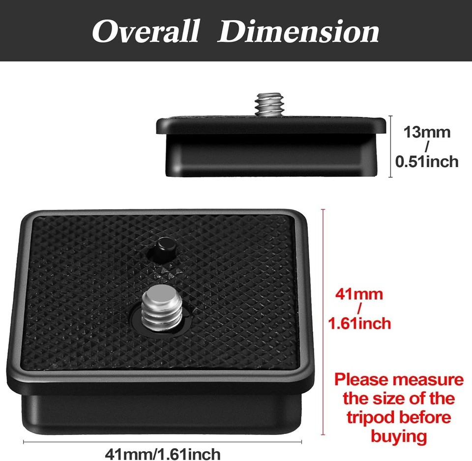 41mm Quick Release Tripod Plate 2 Pack for Ambico V0552 V0554 Sunpak ...