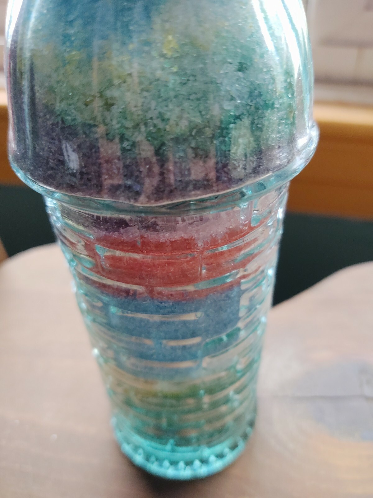 Colored Sand Art in Vintage Glass Bottle 10" tall | eBay