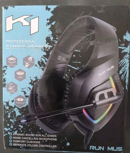 Run Mus K1-B Professional Gaming Headset PS4/Xbox One/PC/etc - Black ...
