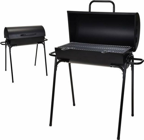 Large Charcoal BBQ with Lid Rectangle Steel Barbecue Grill Outdoor ...
