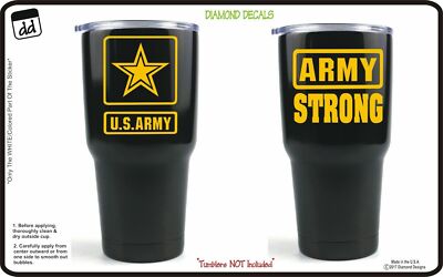 Army Strong Military (Set of 2) for Yeti Tumbler Vinyl Decal Car Truck ...