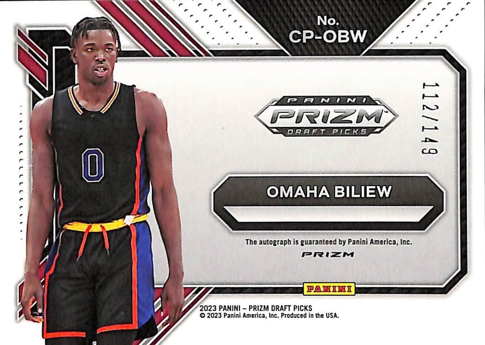 2023 Prizm Draft Picks OMAHA BILIEW /149 BLUE Prizm AUTO Wake Forest | eBay