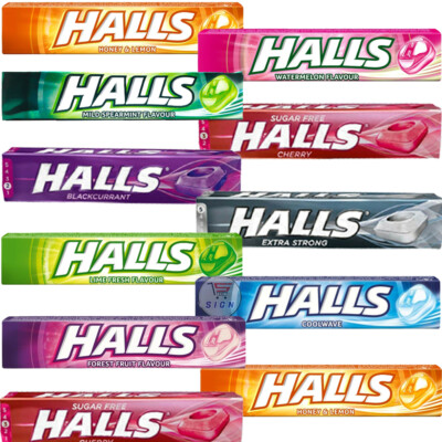HALLS SWEETS CHERRY,HONEY-LEMON,COOLWAVE,MILD SPEARMINT,FRUIT Random ...