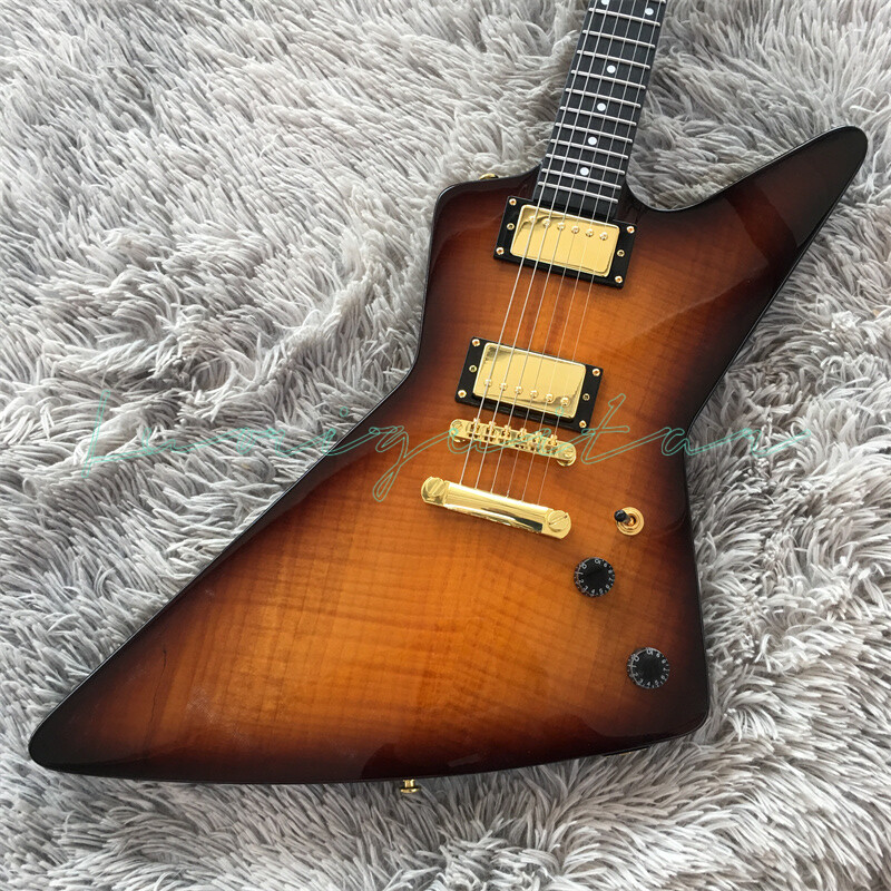 Vintage Sunburst Explorer Electric Guitar 6-Strings Gold Hardware ...