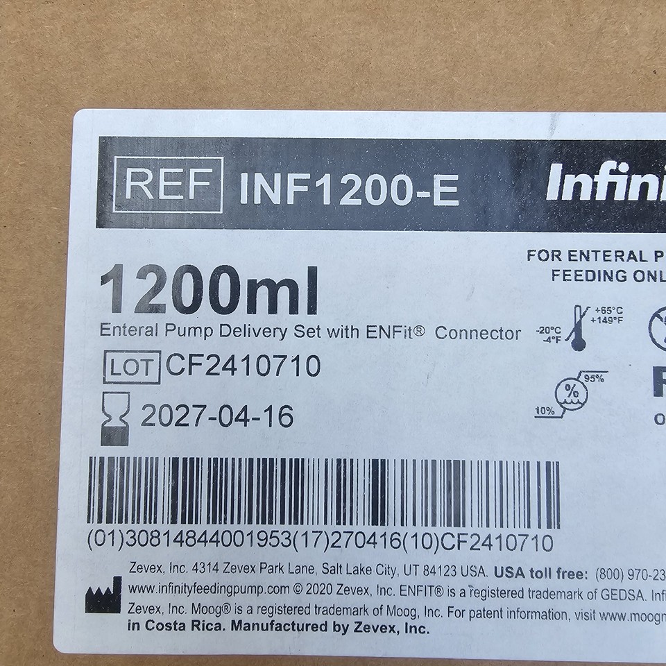(x30) NEW Infinity INF1200-E 1200ml Enteral Pump Delivery Set W. ENFit ...