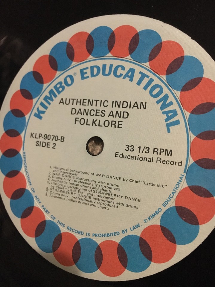 Authentic Indian Dances And Folklore Native American Record 12" 33rpm ...