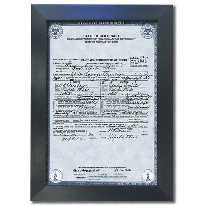 ELVIS PRESLEY BIRTH CERTIFICATE Signed Reproduction Autograph Photo ...