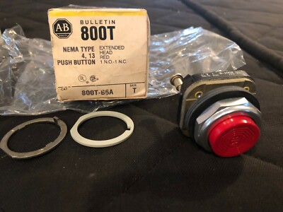 ALLEN BRADLEY 800T-B6A SER T PUSH BUTTON TYPE 4. 13 EXT.RED HEAD | eBay