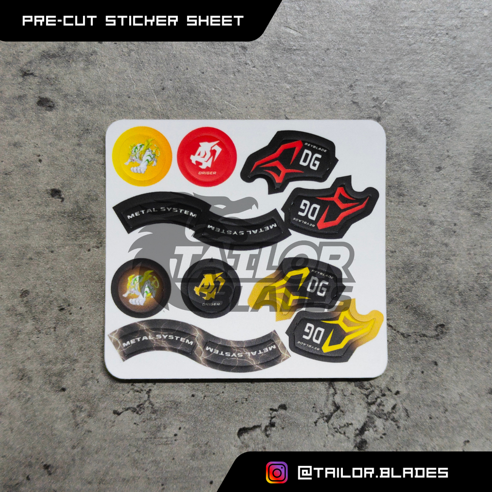 Pre-Cut Beyblade Stickers HMS MS G V2 V S F Dragoon Dranzer Driger ...