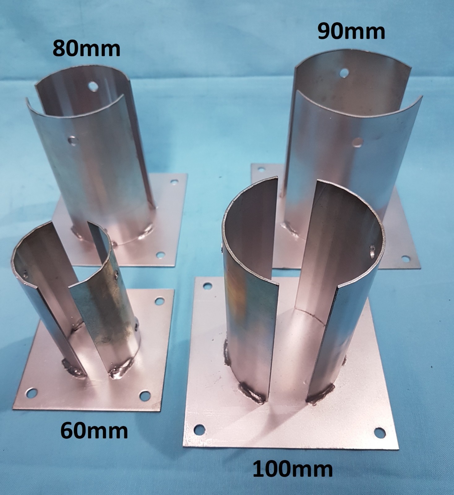 HEAVY DUTY GALVANISED BOLT DOWN ROUND/CIRCULAR POST FENCE FOOT/ 50mm to ...