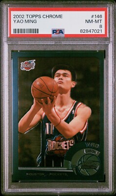 Yao Ming 2002-03 Topps Chrome Rookie Card (RC) #146- PSA Graded 8 NM-MT ...