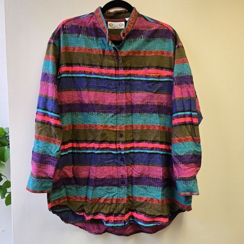 Vintage M Oversized 90s Angelique Multicolor Artsy Bold Colorful ...