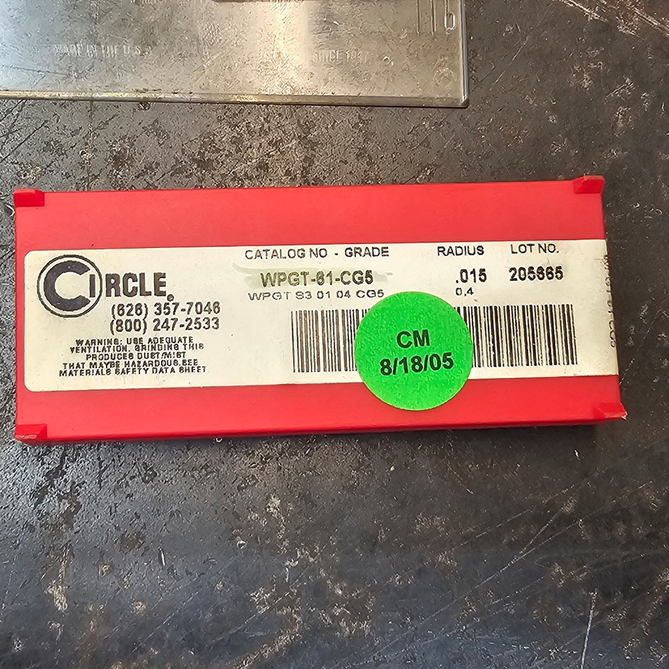 Qty 10 Circle WPGT S30104 61 WPGT-61-CG5 CG5 Grade Carbide Inserts | eBay