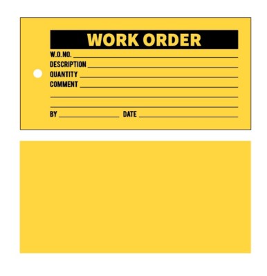 Yellow Tags Work Order Tag, 2.6" X 5.60" In, Pk 100, Lot of 100 Tags | eBay