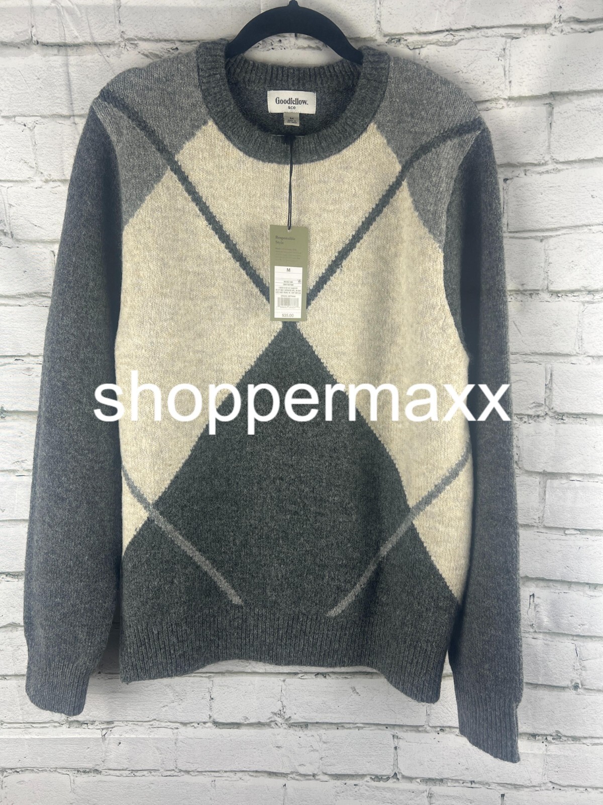 Men's Ribbed Hem Crewneck Pullover Sweater - Goodfellow & Co, Gray ...