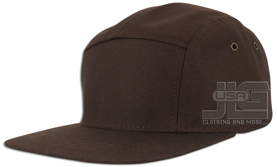 5 Panel Solid Camo Strap-back Adjustable Leather Strap Cap Hat JLGUSA ...