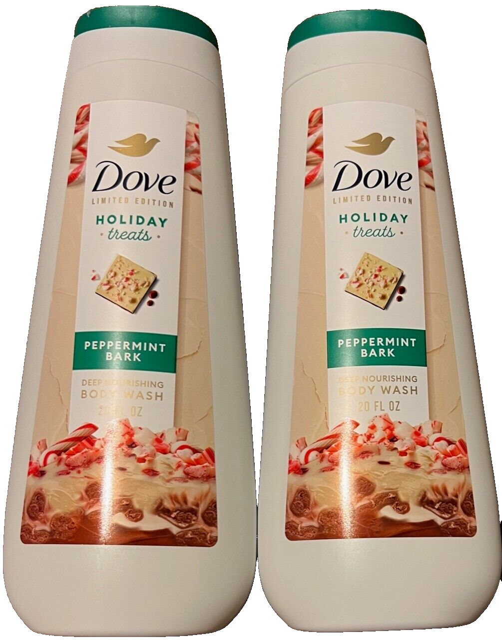2 Pack Dove Holiday Treats Body Wash - Peppermint Bark Limited Edition ...