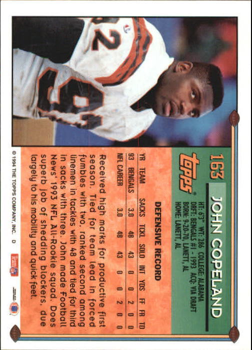 1994 Topps #163 John Copeland | eBay
