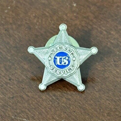 United States Secret Service Silver Toned Enamel Lapel Pin-3/4 inch ...