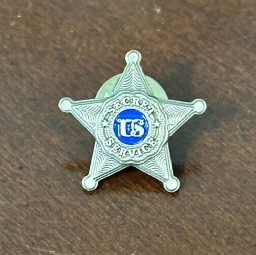 United States Secret Service Silver Toned Enamel Lapel Pin-3/4 inch ...