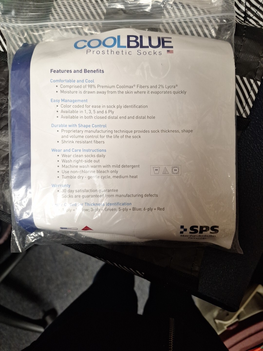 4 Cool Blue Prosthetic Socks 5 Ply With Sewn Hole Sz 3 16-20 for sale ...