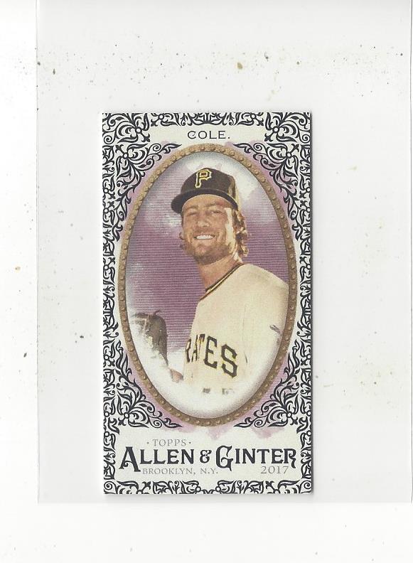 2017 Topps Allen and Ginter Mini Black Border #164 Gerrit Cole Pirates ...