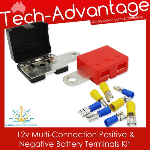 12V MULTI-CONNECT BUSBAR POSITIVE &NEGATIVE BATTERY TERMINALS KIT - CAR ...