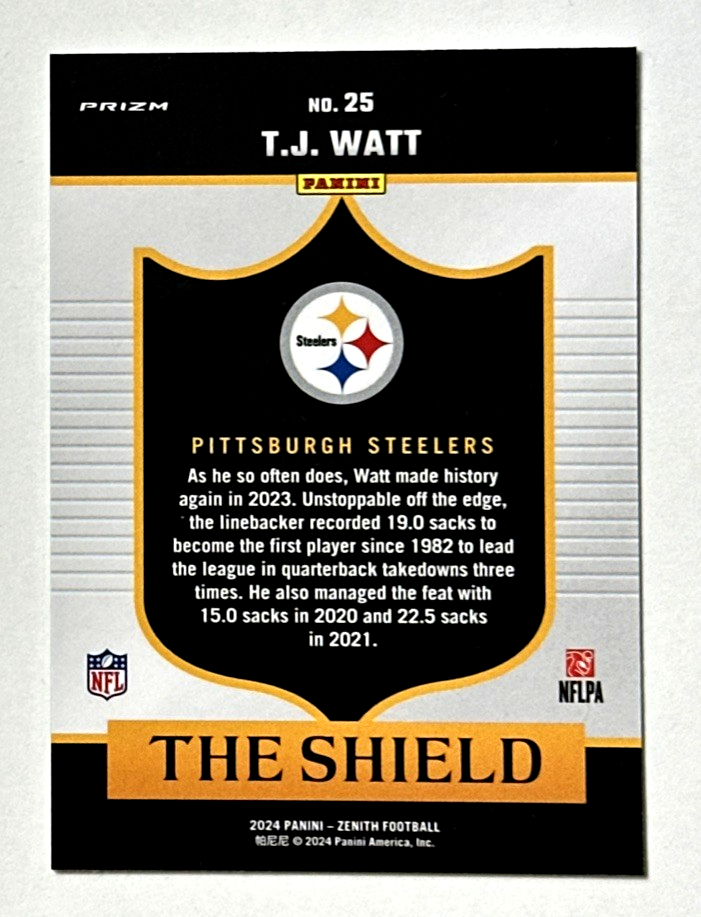 2024 PANINI ZENITH T.J. WATT THE SHIELD PRIZM | eBay