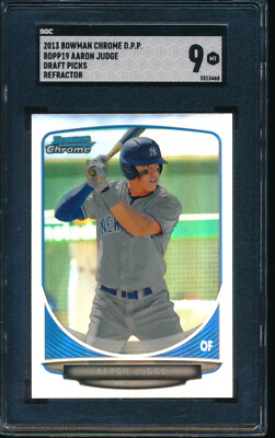 SGC 9 AARON JUDGE 1st 2013 Bowman Chrome Draft REFRACTOR Rookie Card RC ...