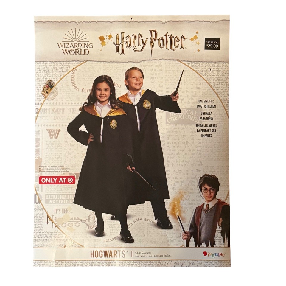 Harry Potter Hogwarts Robe Kids M (7-8) w/ Wand – Wizarding World ...