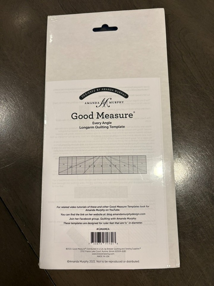 Good Measure 1/4" Thick Every Angle Longarm Quilting Template NEW | eBay
