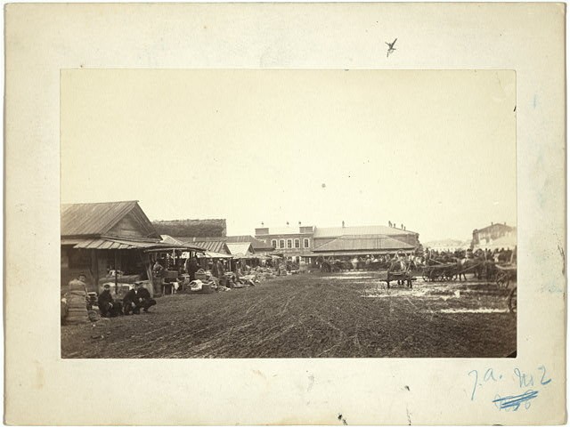 View in Bazaar,Irkutsk,Russia,1885,Busy Market Place,Siberian Horse ...