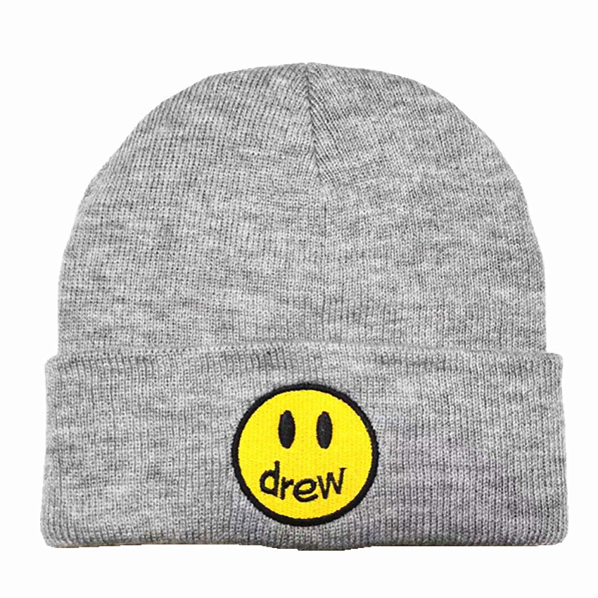 Smiley Face Beanie Hip Hop Strickmütze für Frauen Winter Streetwear ...
