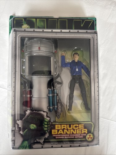 Marvel Hulk 2003 Bruce Banner Transforming Chamber Gamma Glow RARE BNIB ...