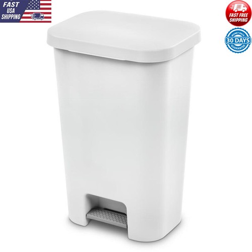 11.9 Gal Kitchen Step On Trash Can Wastebasket Plastic Waste Bin Modern ...