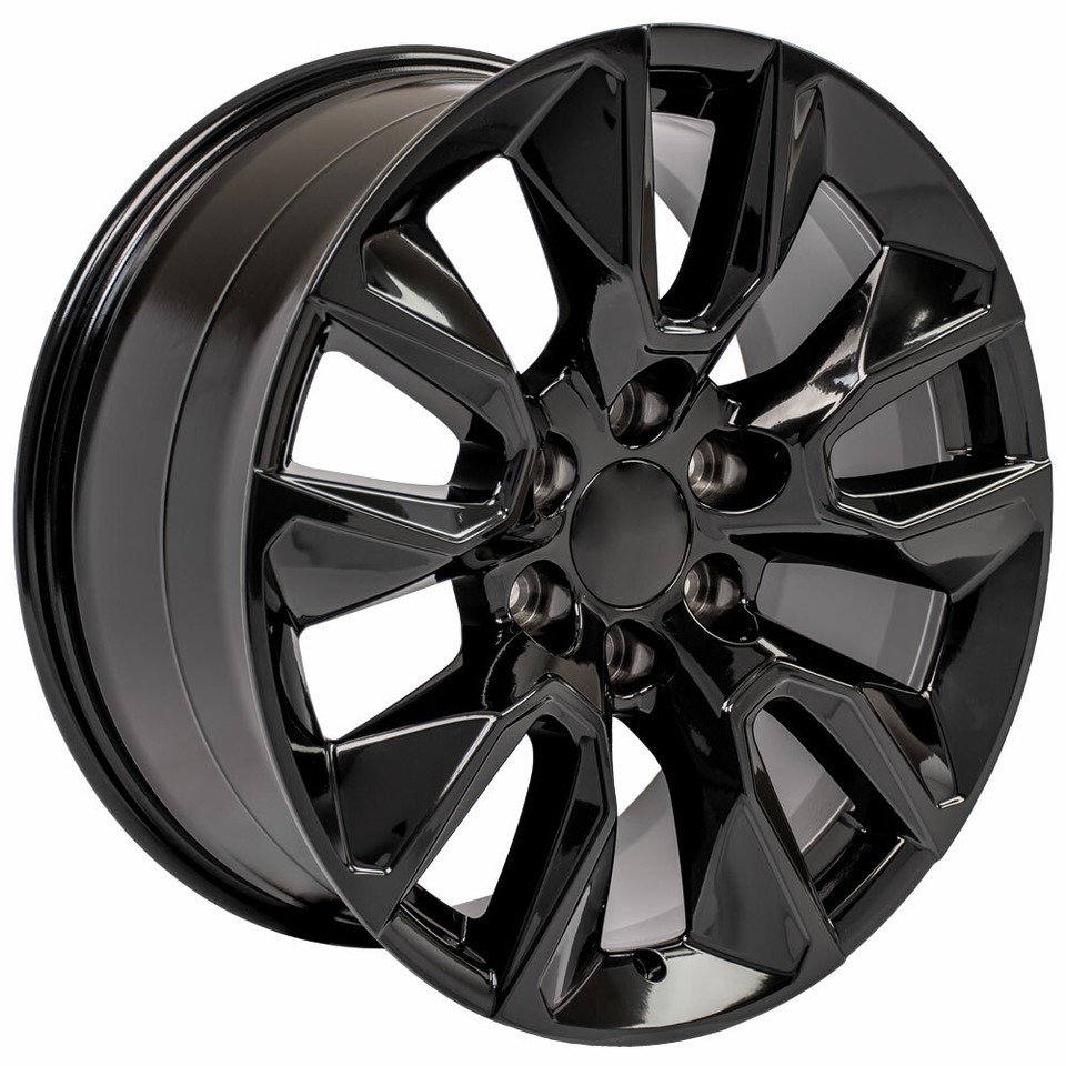 Set (4) Gloss Black 20 inch 5916 6x5.5 Wheels Fit Chevy GMC Cadillac ...